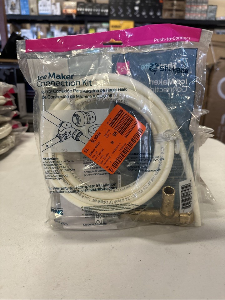 SharkBite 25024 1/2" Ice Maker Installation Connector Kit with Tee Stop ...