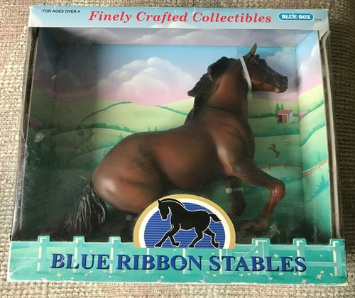 BLUE RIBBON STABLES BLUE BOX BRAND BROWN REARING HORSE NEW IN BOX | eBay
