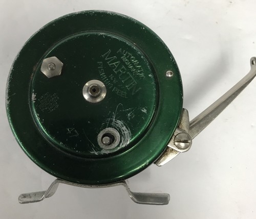 VINTAGE MARTIN AUTOMATIC FLY REEL ~ Green ~ No. 47 ~ Mohawk, NY | eBay