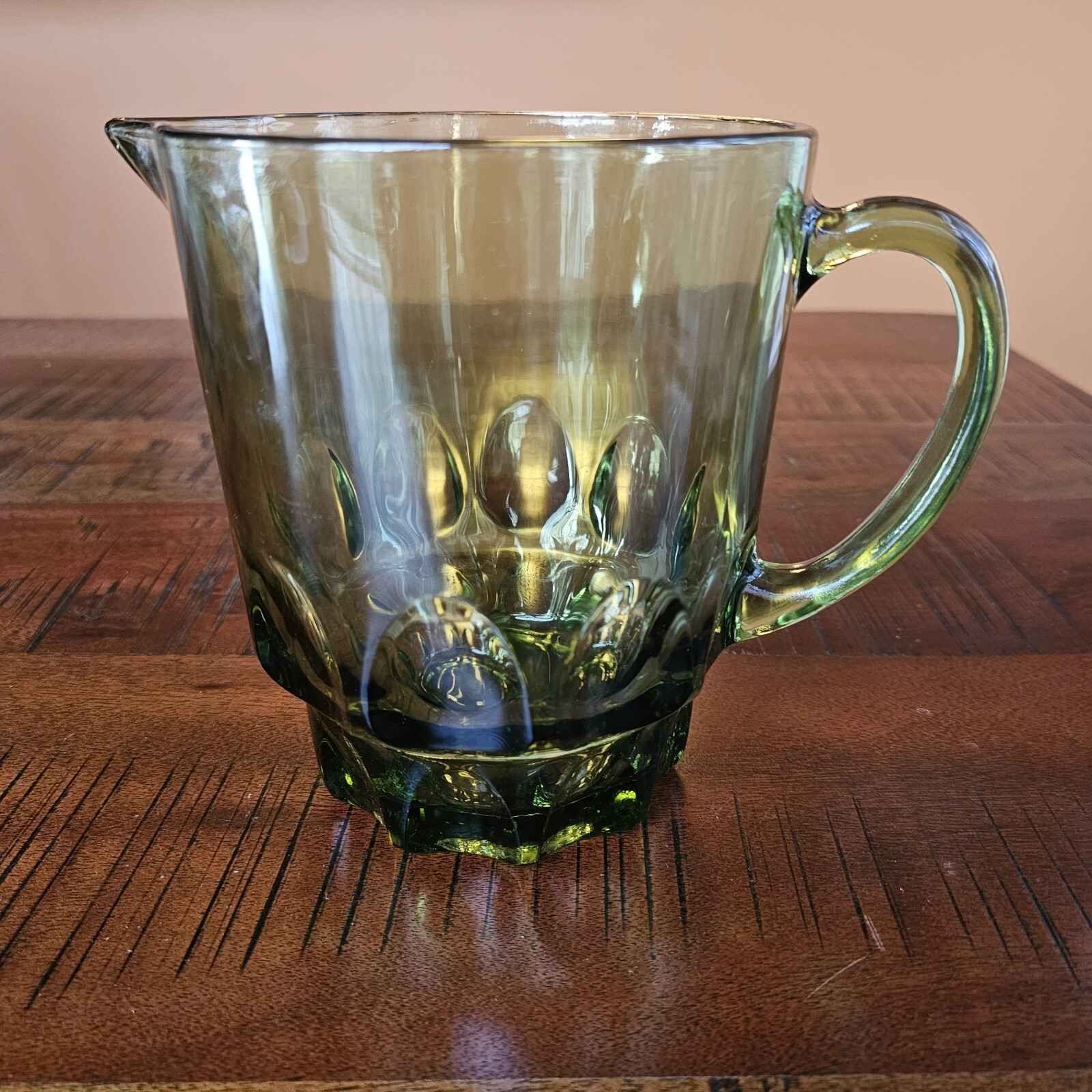 Vintage Hazel Atlas Avocado Green (Thumbprint) 48-ounce Glass Pitcher ...