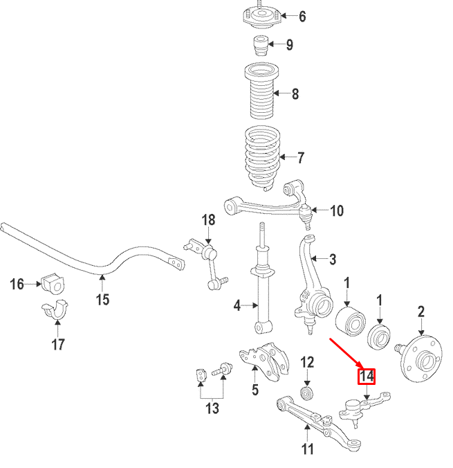 LEXUS IS XE10 Vorderes rechtes unteres Kugelgelenk 4333059135 43330 ...
