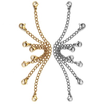 12Pieces Stainless Steel Necklace Extender Bracelet Extender Jewelry ...