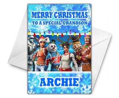 FORTNITE Personalised Christmas Card - Fortnight Christmas Card - D4 ...