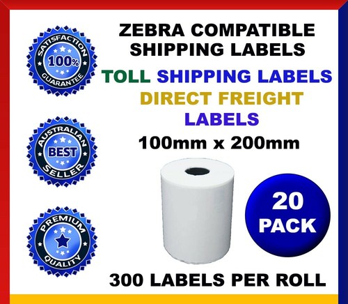 20 Rolls Direct Thermal Labels 100 x 200 MM Zebra Sato TOLL DIRECT ...