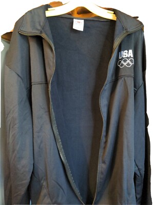 United States 3XL Olympic Committee Jacket Adult Size Black Fleece Made ...