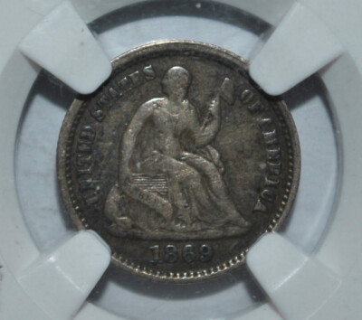 1869 S Silver Seated Half Dime H10C NGC F15 | eBay
