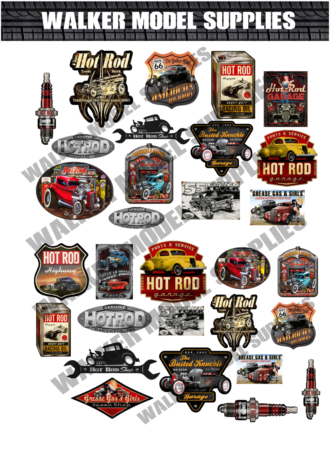 1:18 - 1:24 scale Pre-cut Hot Rod Garage stickers. Model set 1 | eBay