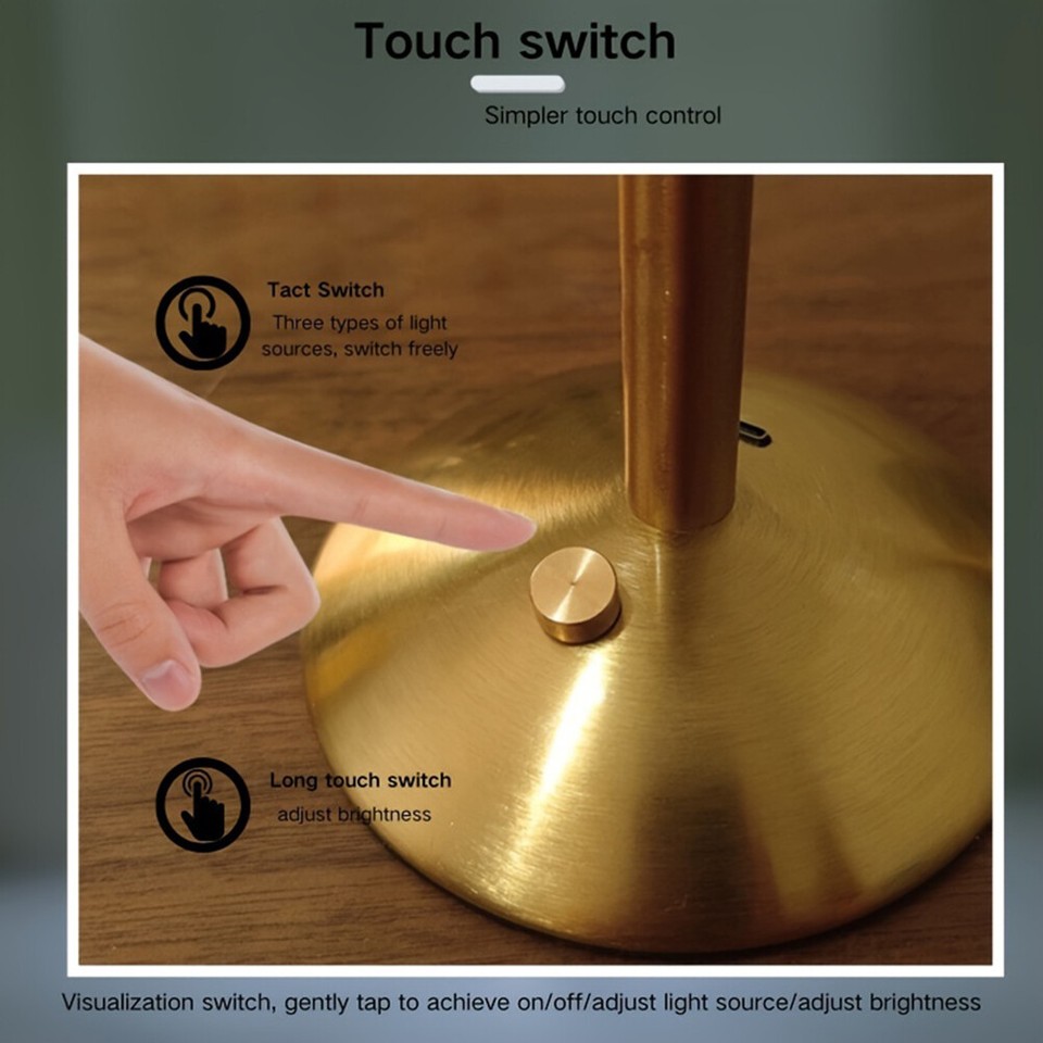 Crystal Table Lamp Simple Night Light Dimmable Sleeping Light for ...