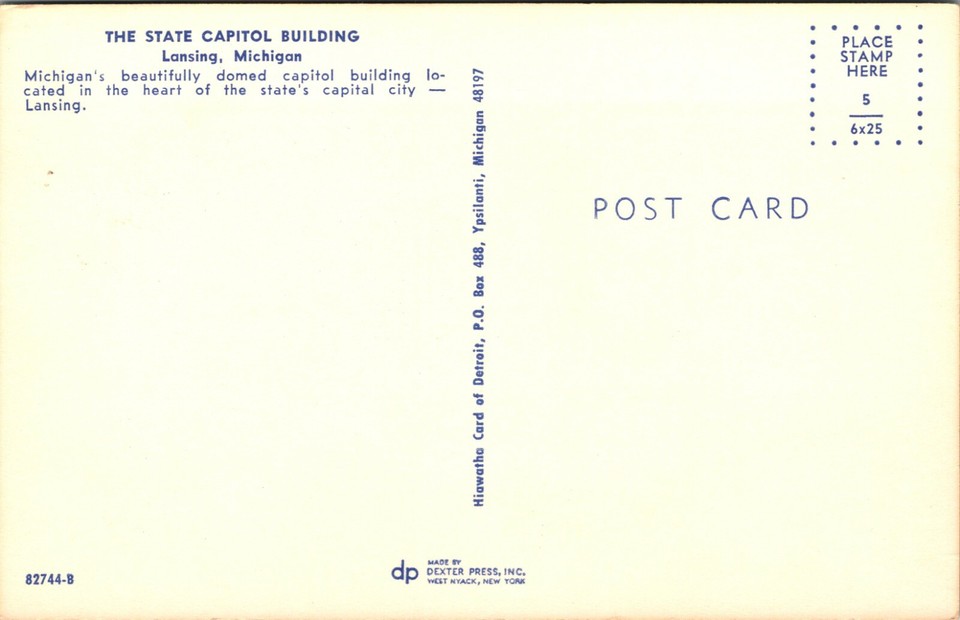 State Capitol Lansing Michigan Flags Postcard Unposted 2675 | eBay