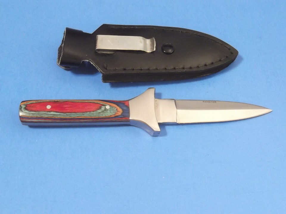 Slim Boot Knife DH7822 Multi-Color wood full tang dagger 6 1/2" overall ...