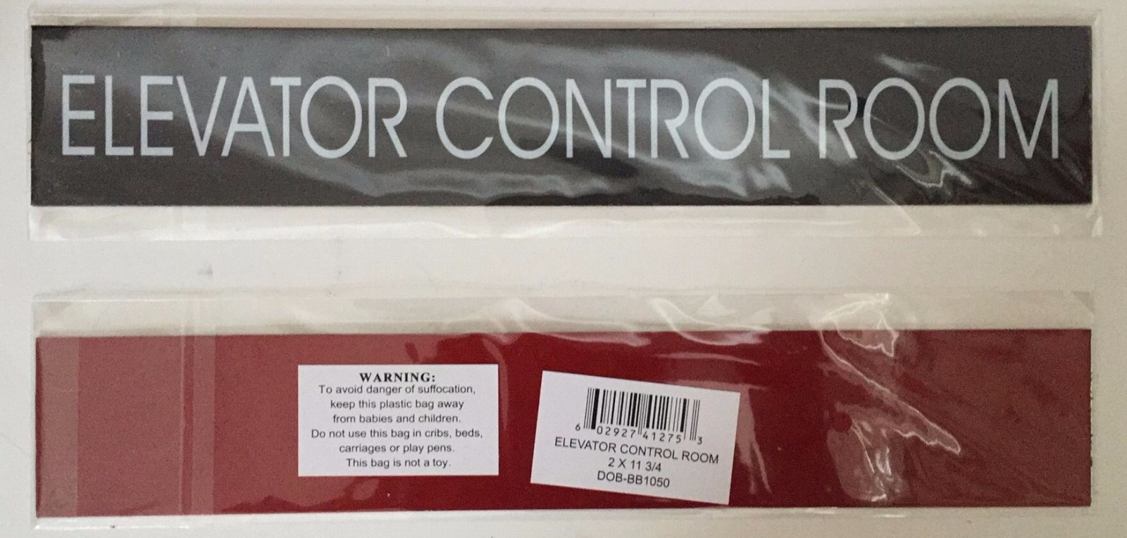 ELEVATOR CONTROL ROOM SIGN - BLACK (SIZE 2''X11.75'')-REF24-1027 | eBay