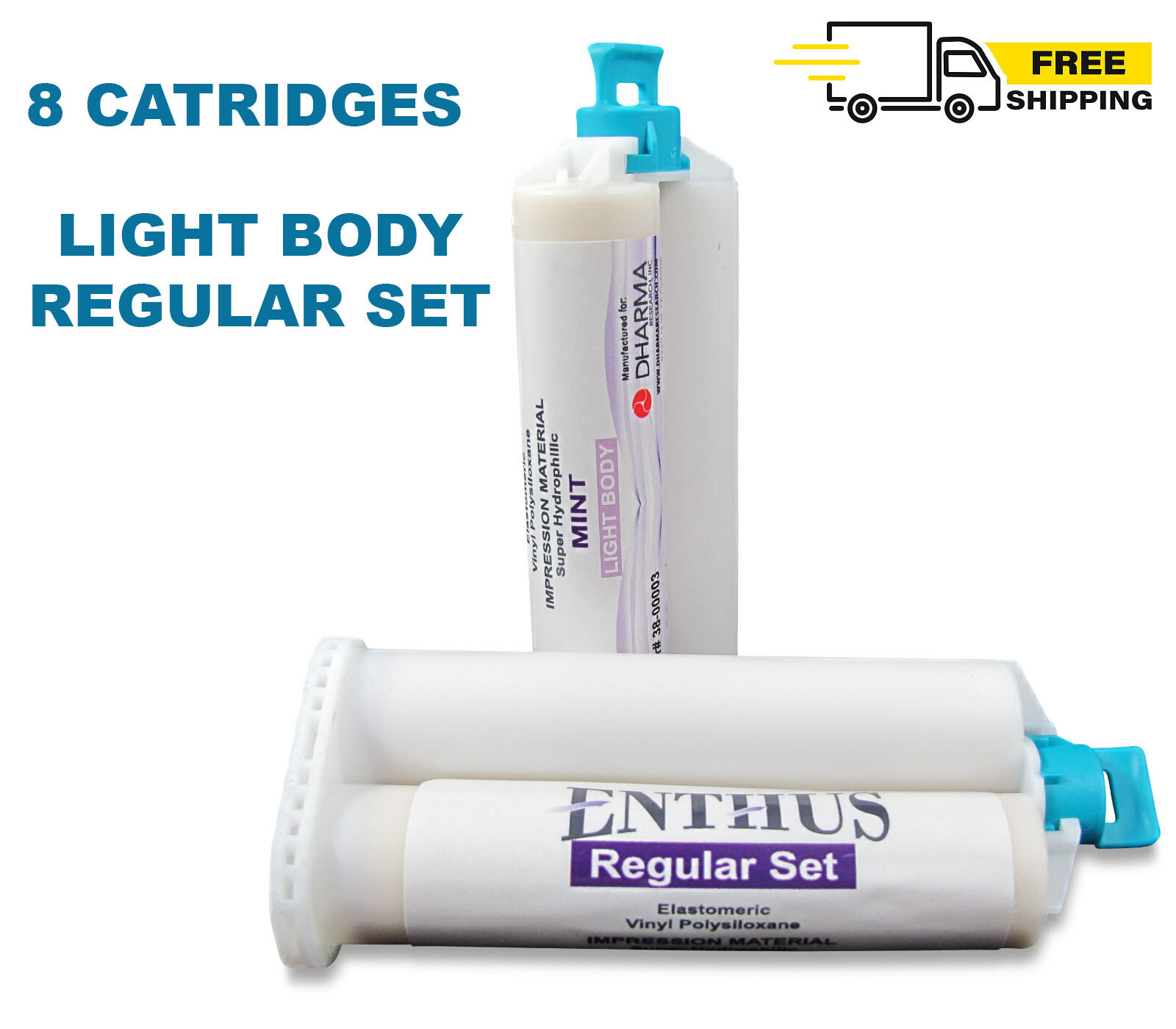 LIGHT BODY VPS PVS Dental Impression Material REGULAR Set 8x 50ml ...