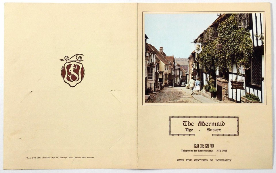 1960's Vintage Menu THE MERMAID INN Restaurant Rye Sussex England | eBay
