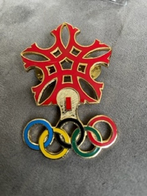 1988 Calgary Olympics Large Snowflake Logo+ Colorful Olympic Rings Pin ...