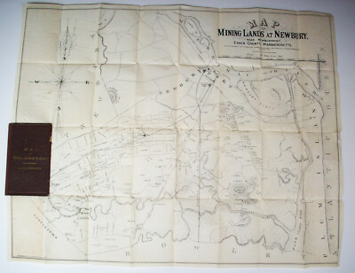 1875 Pocket Map of the Mining Lands at Newbury, Massachusetts. | eBay