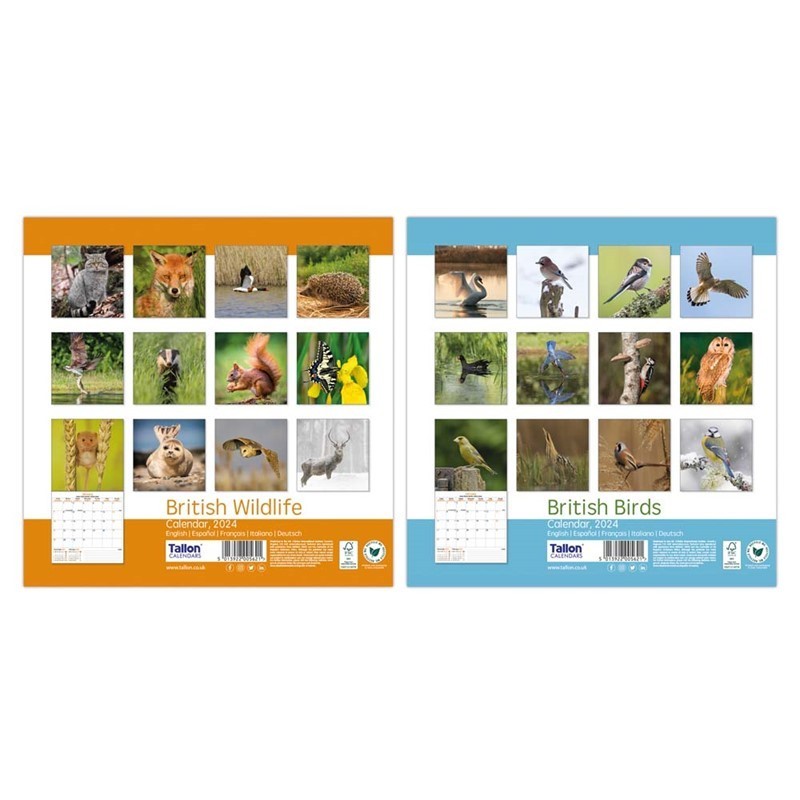 2026 British Birds & Wildlife Large Calendar Month To View Planner 30cm ...