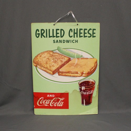 1958 Coca-Cola & Grilled Cheese Sandwhich Cardboard Diner Lunch Counter ...