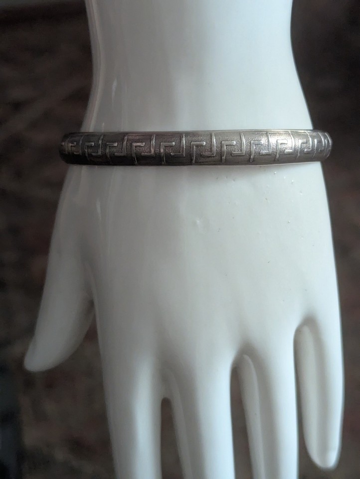 Vintage Greek Key Design Pattern Italy Art Sterling Silver 925 Bangle ...