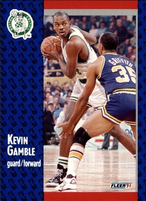 1991-92 FLEER Basketball - NM Card #11 - KEVIN GAMBLE, Boston Celtics ...