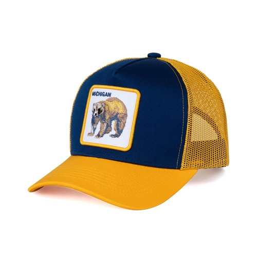 Michigan Wolverines Navy & Yellow Adjustable Snapback Trucker Baseball ...