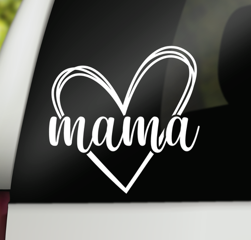 Mama Heart Decal, Mama Vinyl Sticker, Mom Car Decal Window Laptop Vinyl ...