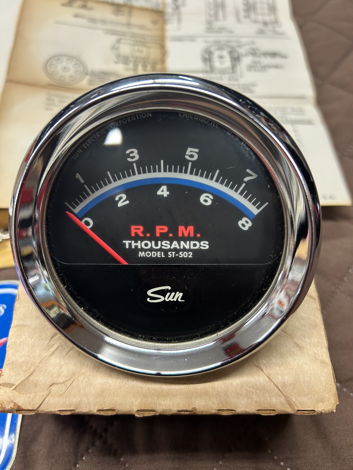 Vintage Sun Tachometer ST-502 8000 RPM NOS Gauge 8K Hot Rod | eBay