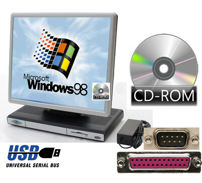 Compact Computer + Display + CD RS-232 LPT Parallel MS-DOS Window ...