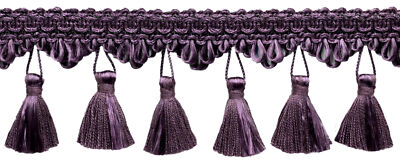 Tassel Fringe Trim, Style# TFSS0225, Color# H07 - Eggplant Purple [10 ...