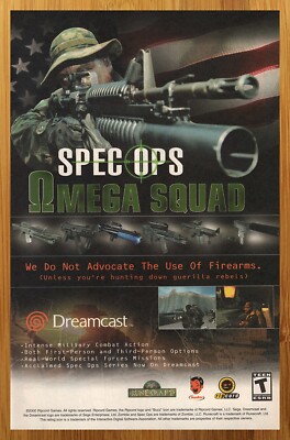 2000 Spec Ops II 2 Omega Squad Dreamcast Vintage Print Ad/Poster ...