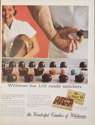 1965 Whitman's Sampler Chocolate Candies 1031 Candy Snitchers Print Ad ...