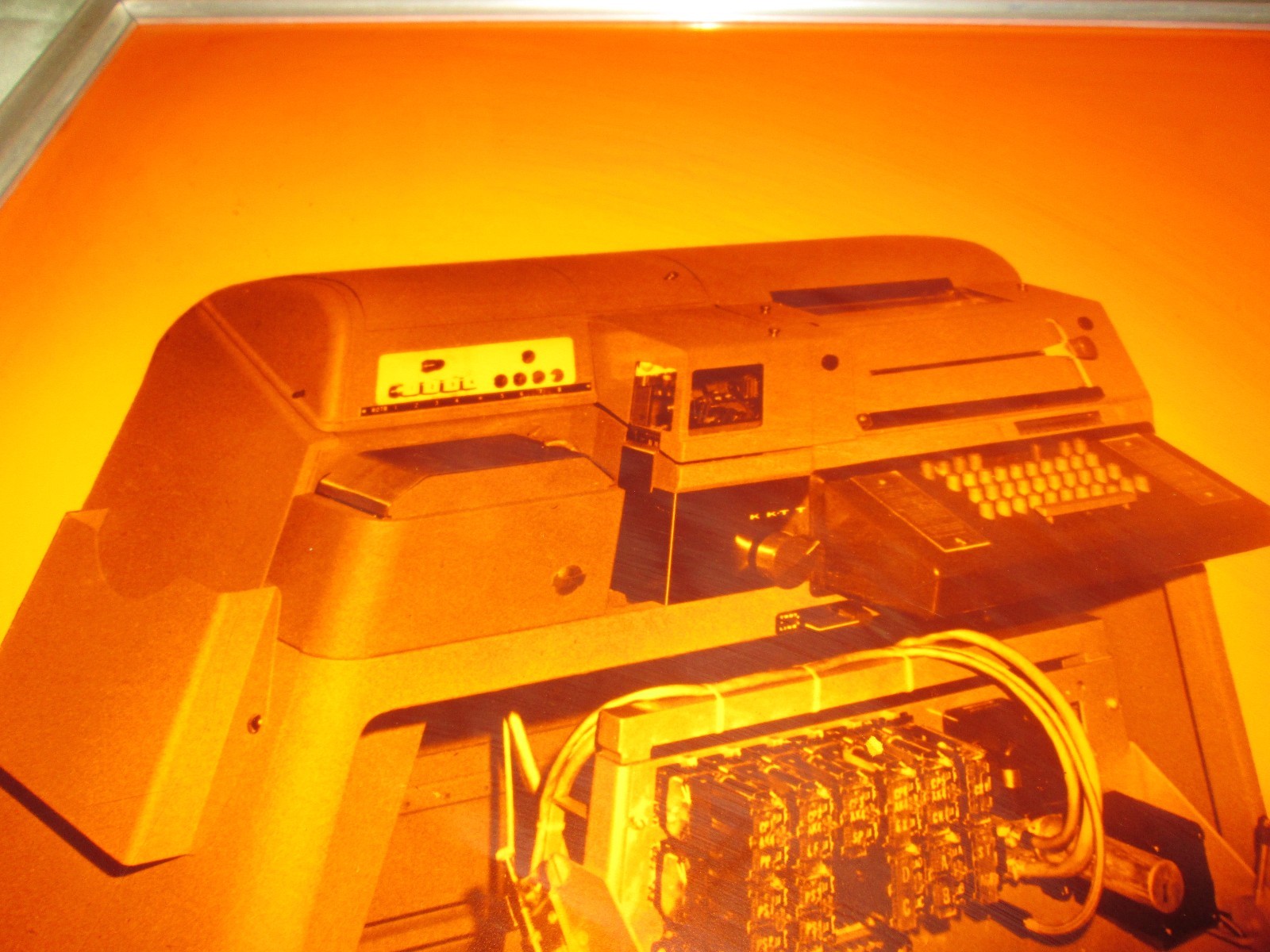 Vintage Super Computer Atomic age Printer Aluminium Framed Retro ...