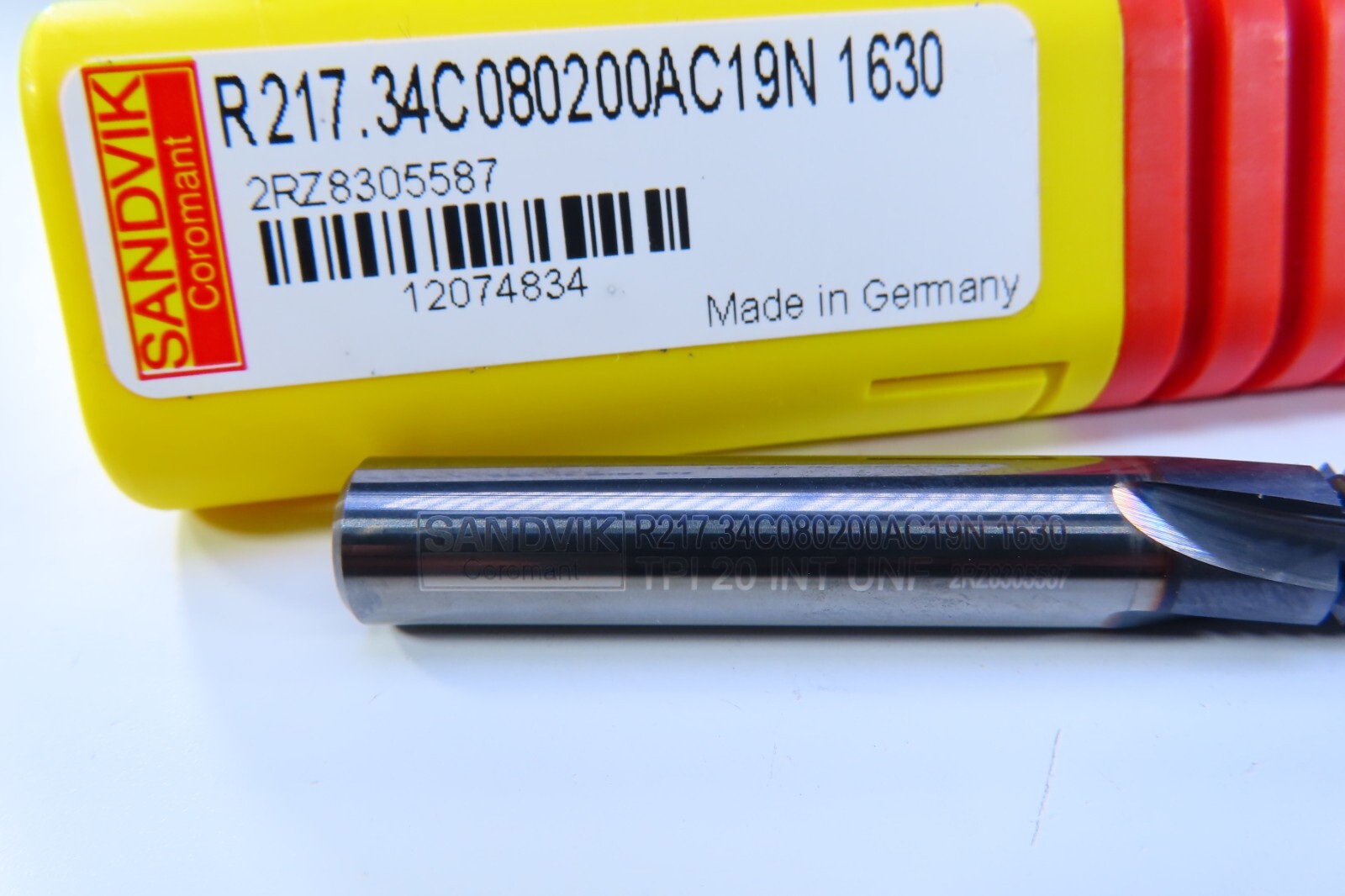 NEW 7/16-20 SANDVIK R217.34C080200AC19N 1630 PLURA CARBIDE THREAD MILL TOOL | eBay