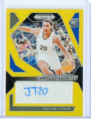 2024-25 Panini Prizm Draft Picks JAYLON TYSON GOLD AUTO Autograph RC 10 ...