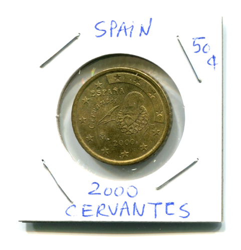 2000 50 CENTS 50€-CENTS SPAIN 50-Euro-CENTS Coin MIGUEL DE CERVANTES ...