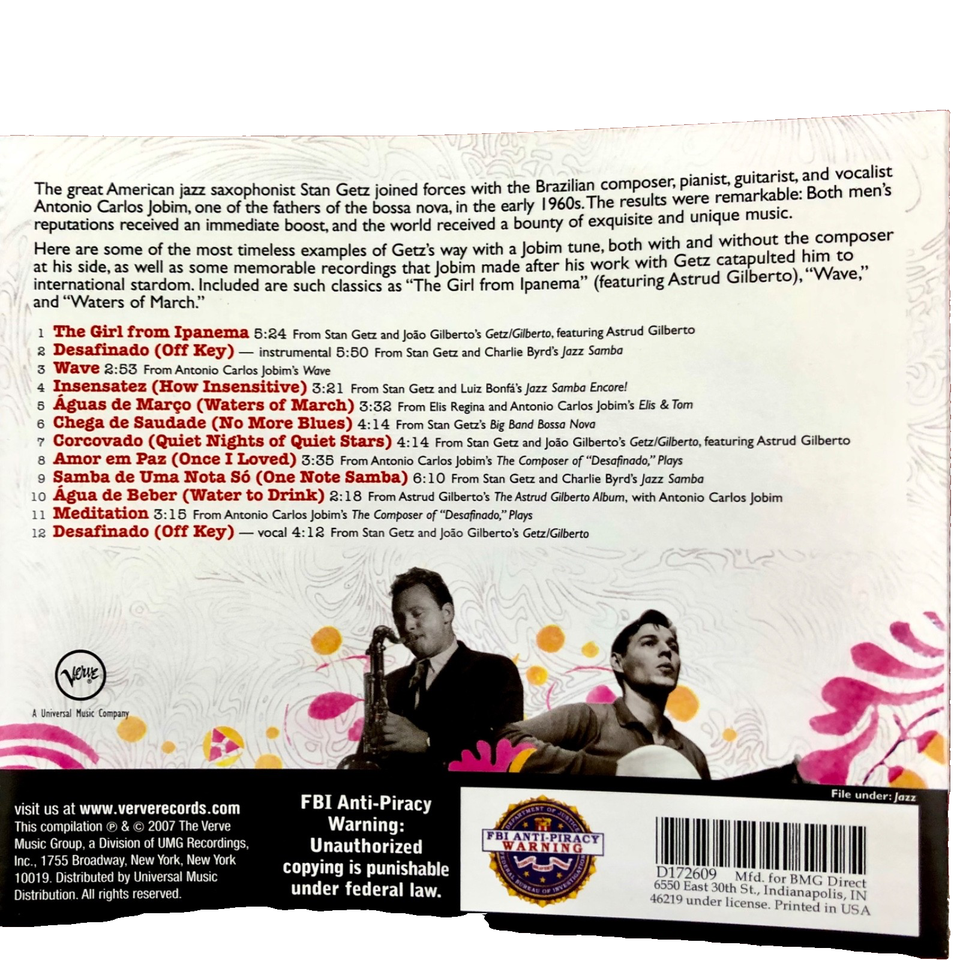 Stan Getz & Antonio Carlos Jobim : CD ~ Their Greatest Hits [VERVE 2007 ...