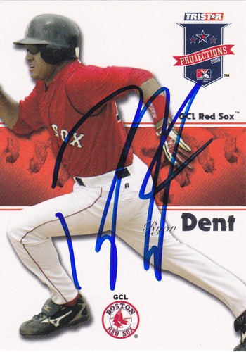 RYAN DENT GCL BOSTON RED SOX SIGNED 2008 TRISTAR PROJECTIONS BASEBALL ...