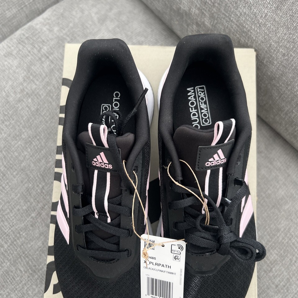 Adidas Women's XPLR Path Sneaker - Running Shoes Black/Pink Stripe, 9 ...