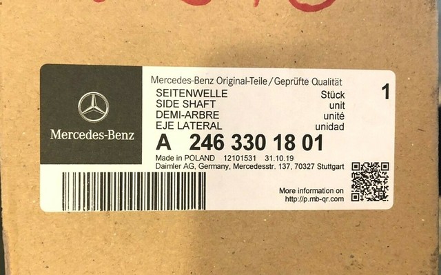 2015-2019 MERCEDES CLA250 CLA45 GLA250 GLA45 LEFT AXLE SHAFT ...