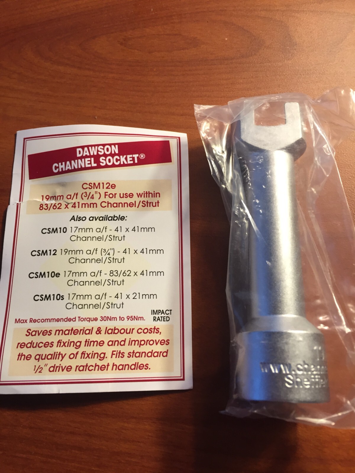 Unistrut Dawson 3/4" 19mm Hex Bolt Long Strut Channel Socket 1/2" Sq ...