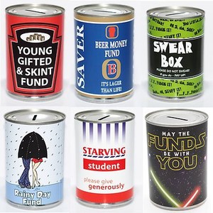 Novetly Money Box Fun Money Savings Tin Saving Box - 28 Designs to ...