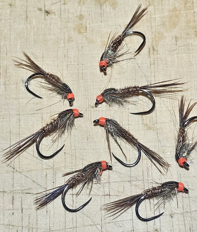 9 x Pheasant Tail SMALL Hot Head Nymph Trout Fly Fishing Flies Size 14 ...