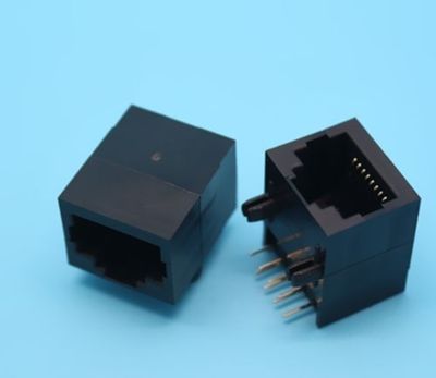 5PCS RJ45 8P8C Jack Modules PCB Mount Network Internet Connectors Black ...