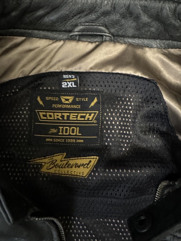 Cortech The Idol Leather Motorcycle Jacket - Black - Size XXL | eBay