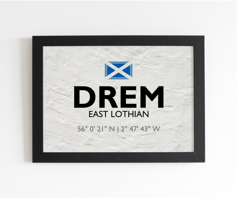 A3 PRINT - Drem, East Lothian, Scotland - Lat/Long NT5079 | eBay UK
