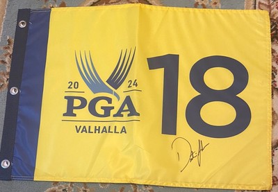 Dustin Johnson Signed Autograph Auto 2024 PGA Championship Flag ...