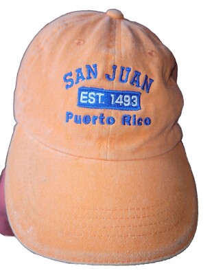 San Juan Puerto Rico Hat Cap Childs Adjustable OSFA OSFM Orange Hook ...