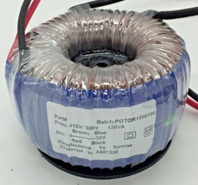 TRANSFORMER 120VA (WATT) 415V:32V (AC) TO SUIT WELDER-TOREMA TOROIDAL ...