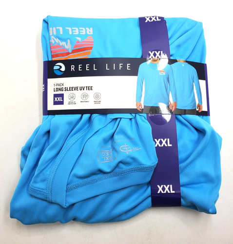 REEL LIFE Men's Long Sleeve UV Tee Size XXL Blue UPF 50+ NWT | eBay