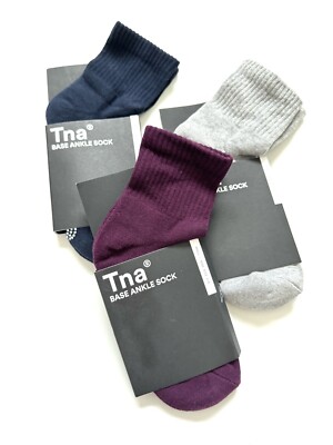 Tna WOMEN'S Base Ankle GRIP Sock Terry-loop Padding Ribbed Cuffs NO ...