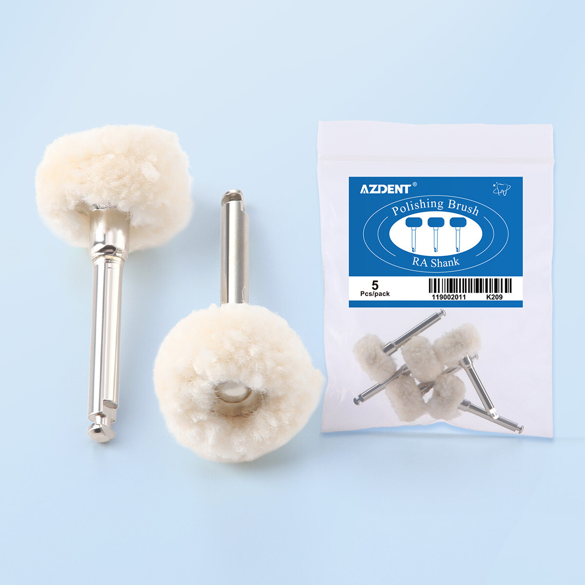 AZDENT Dental RA Goat Hair Polishing Brush Buffing Wheel 2.35mm For ...